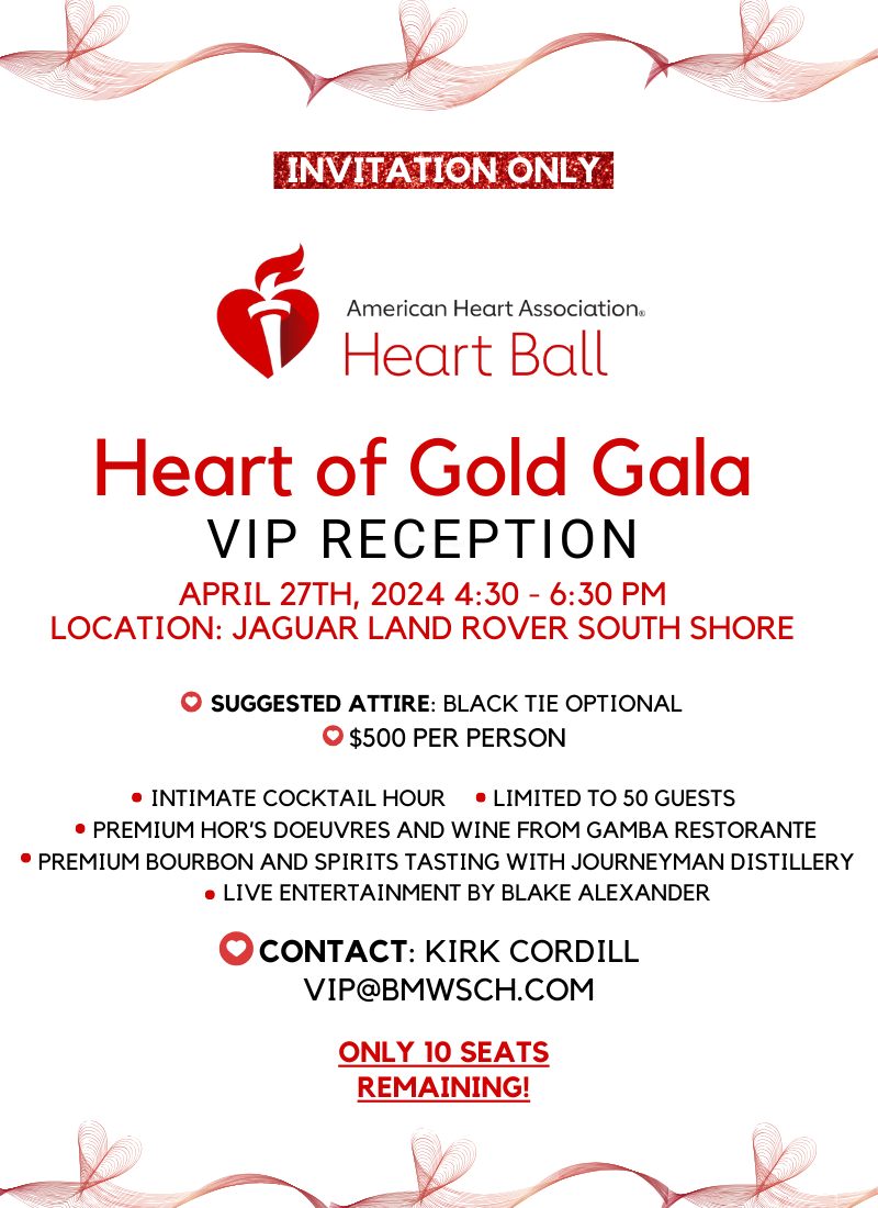 VIP Heart of Gold Gala Cocktail Party | Heartbeats and Horsepower